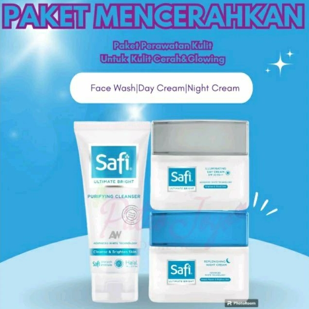 Jual Safi Ultimate Bright Paket (cleanser,day&night) | Shopee Indonesia
