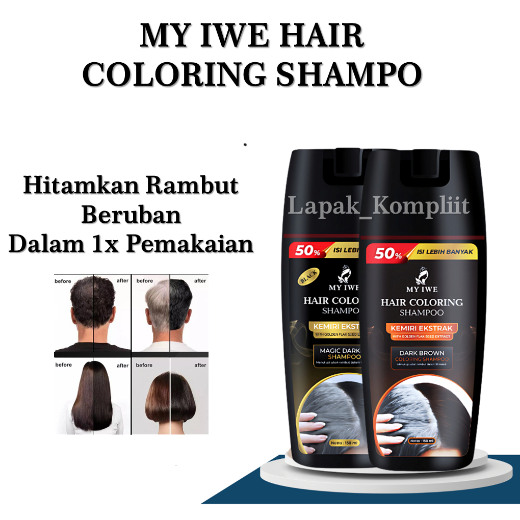 Jual My Iwe Hair Coloring Shampoo Original Shampo Penghilang Uban ...