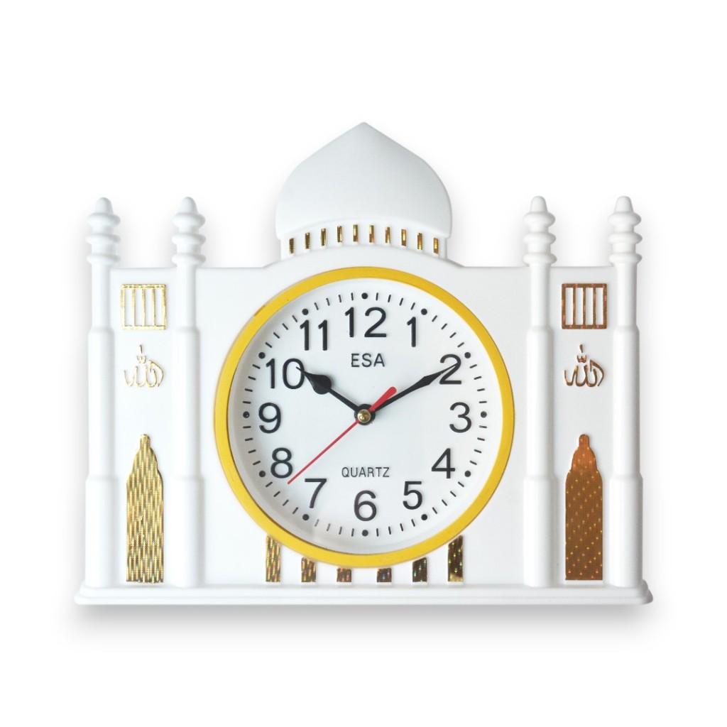 Jual ESA Jam Dinding Islami Nuansa Muslim Bentuk Masjid 26cm | Shopee ...