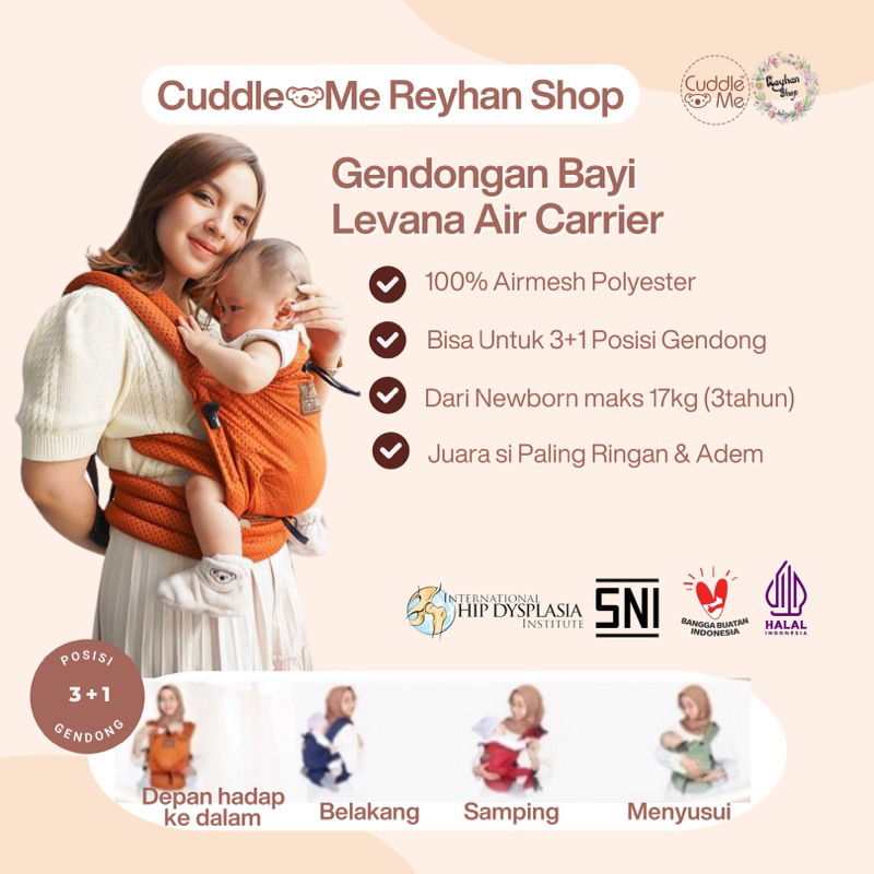 Jual Cuddle Me Levana Carrier Ergonomis Gendongan SSC Stretchy M Shape ...