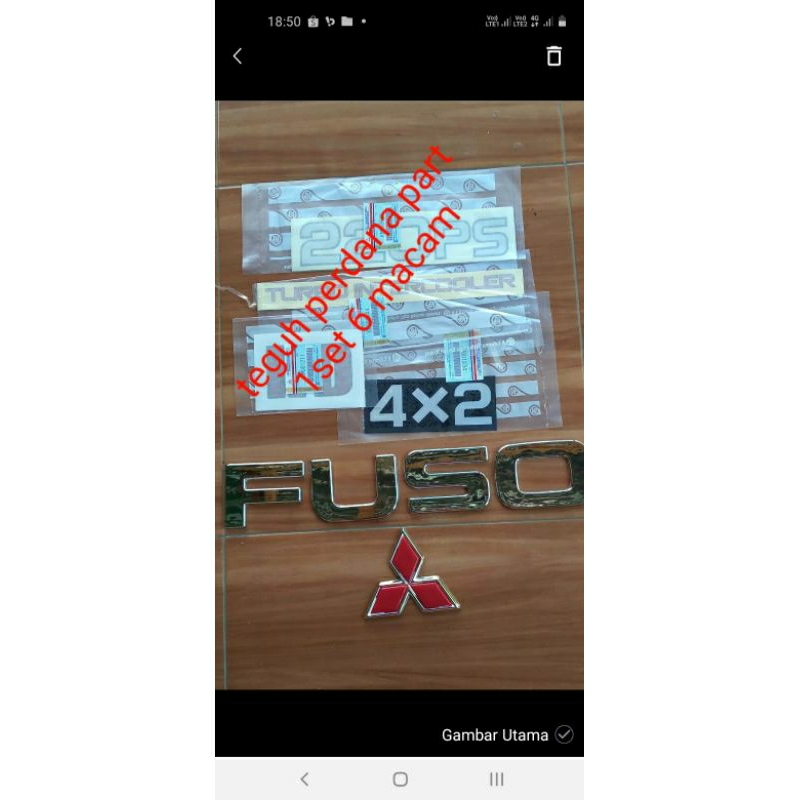Jual Emblem fuso 220ps 4x2 original 1set 6macam yg original stikernya ...