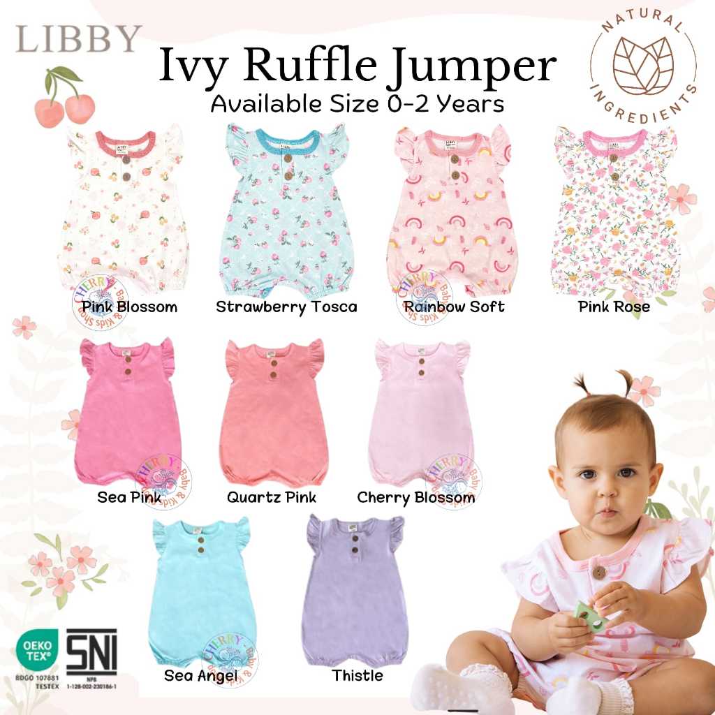 Jual Libby Ivy Romper Ruffle 0-2 Tahun Puffy Jumper Cotton Earth Color ...