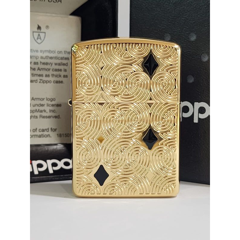 Jual Original Zippo Armor Geometric Design Gold 49884 | Shopee Indonesia