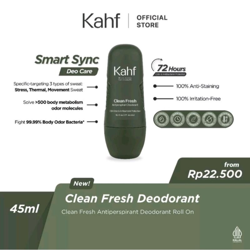 Jual KAHF ANTIPERSPIRANT DEODORANT CLEAN FRESH | Shopee Indonesia