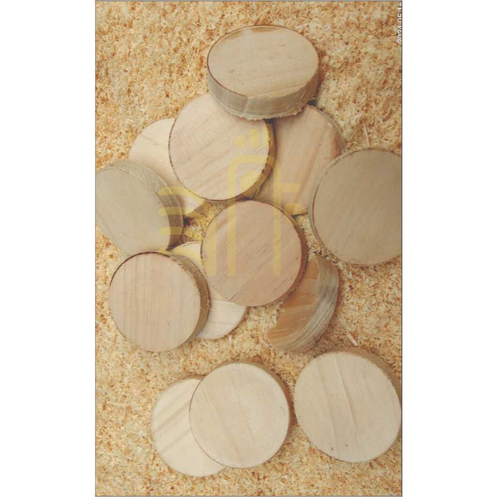 Jual roda kayu pinus ISI 10 PCS, ukuran diameter 4,5 cm dan ketebalan 1 ...