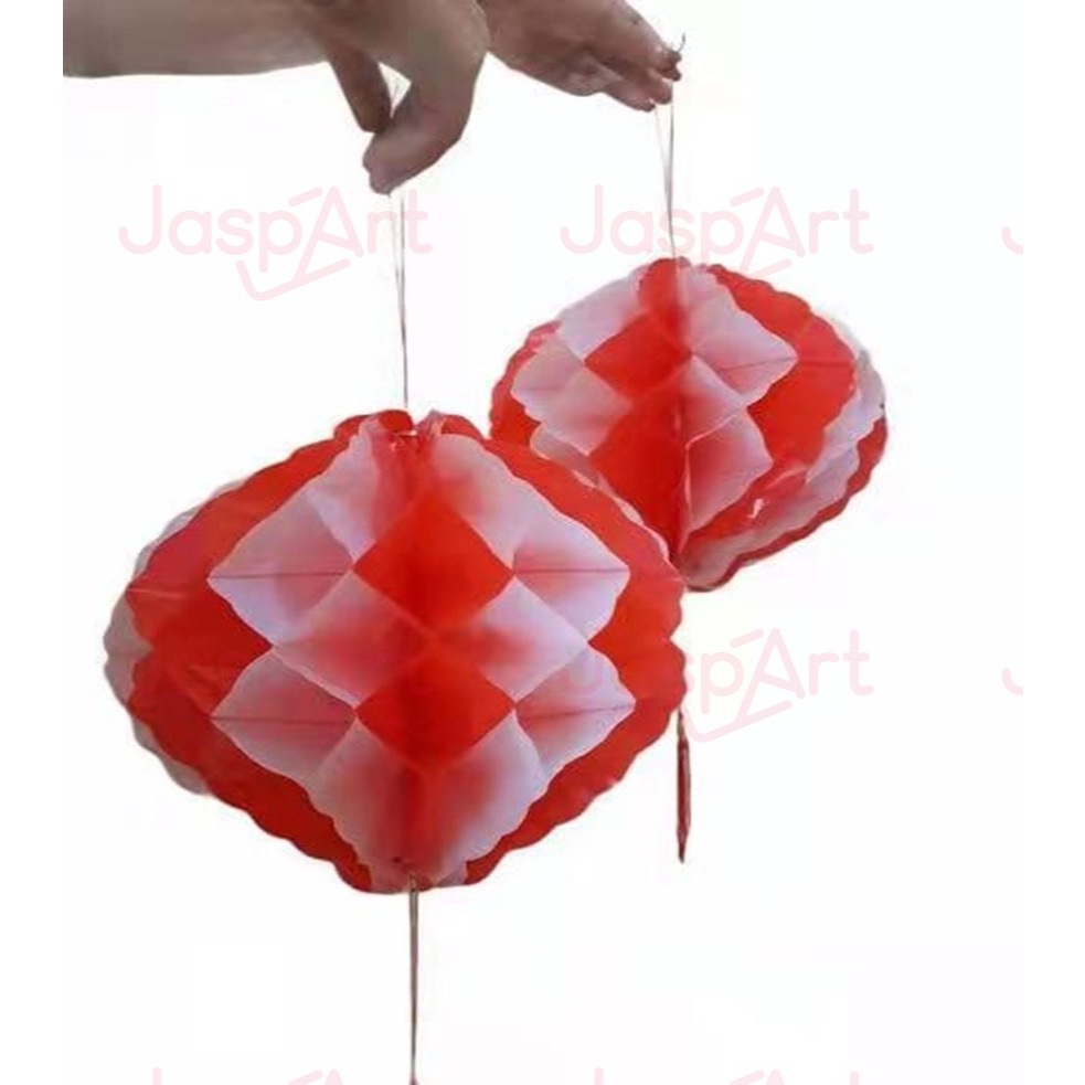 Jual Lampion Lipat Plastik Honeycomb Merah Putih DIrgahayu HUT RI ...