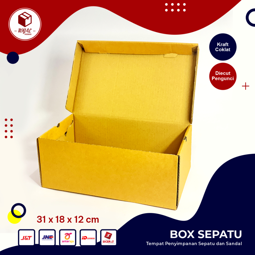 Jual Karton Box ( 31 x 18 x 12 cm ) Kardus/Sepatu/Polos/Karton/Box ...