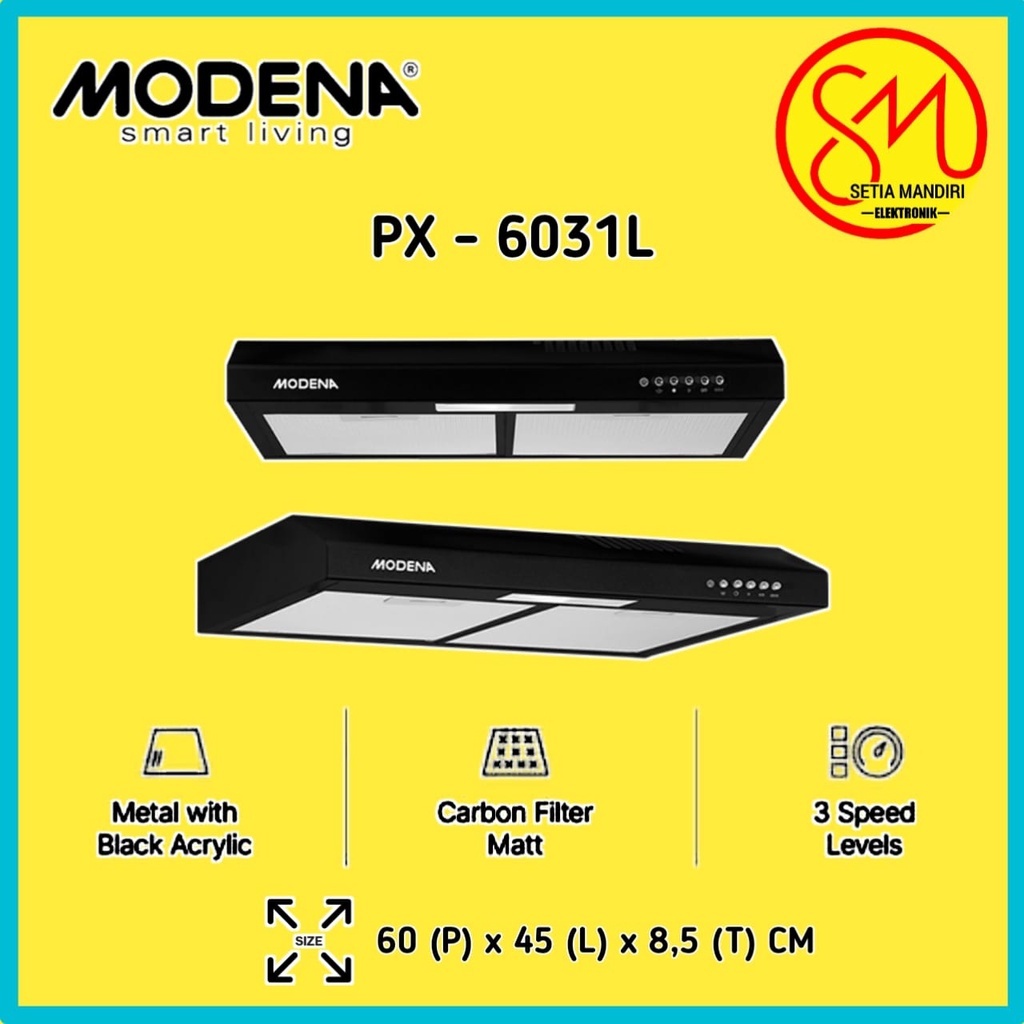 Jual MODENA Cooker Hood Esile 60cm PX 0611 DBBK | PX 6001 | PX 6031 L | AX 0611 BABK | Shopee ...