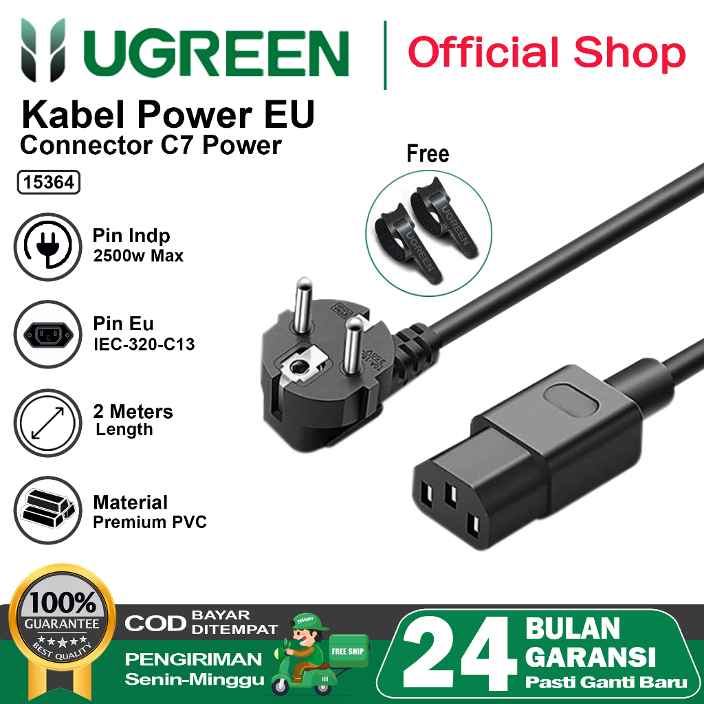 Jual UGREEN Kabel Power CPU PC UPS Printer 2 Meter | Shopee Indonesia