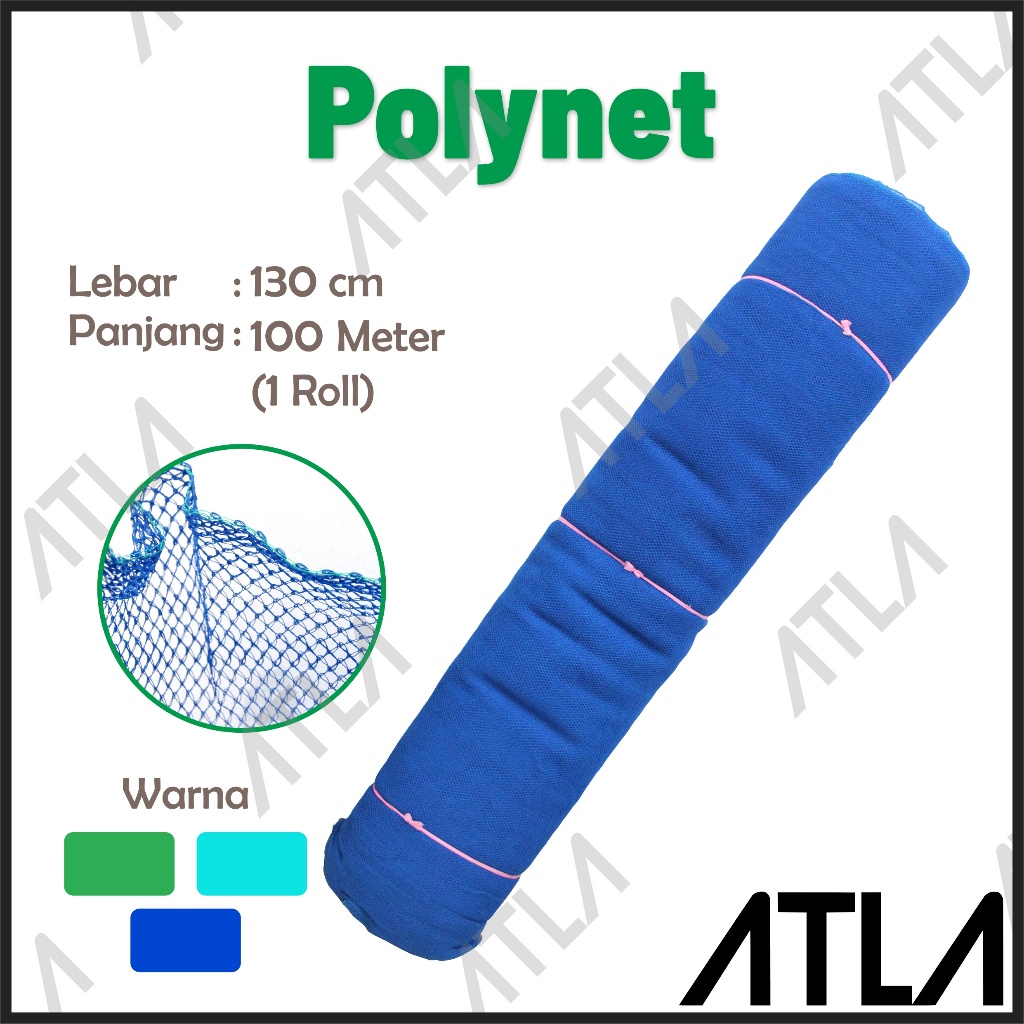Jual Jaring Polynet Biru 1.3 Meter Roll Waring Pagar Kolam Ikan Teduh Peneduh Tanaman Hidroponik ...