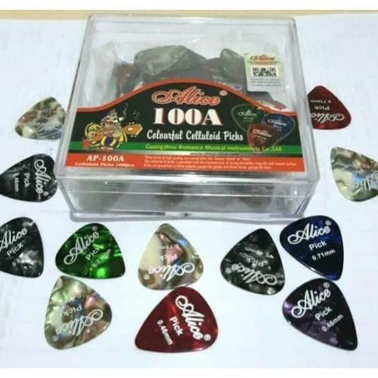 Jual PICK GITAR- PIK GITAR ALICE COLOURFULL HARGA GROSIR (ISI 100 PCS ...