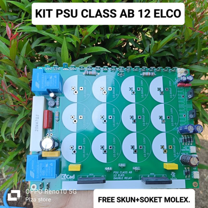 Jual KIT PCB PSU ISI 12 ELCO CLASS AB KOMPLIT SOFTSTART 2 RELAY DAN PSU ...