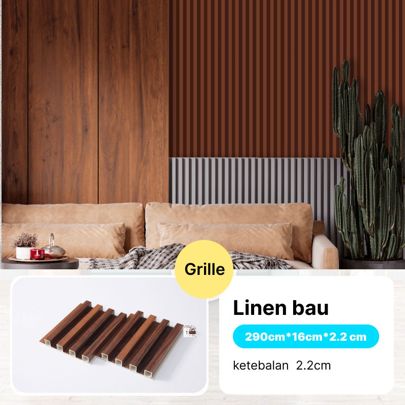 Jual Wood Wall Panel Dekorasi Dinding 160x22mm 2.9Meter Anti Rayap Dan Anti Air WPC Aestetic ...