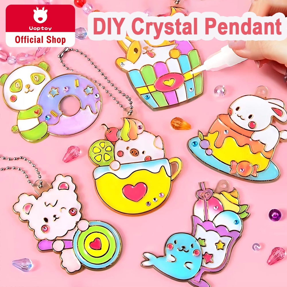 Jual Uoptoy DIY Crystal Pendant Mainan Mewarnai Anak Gel DIY Crystal ...