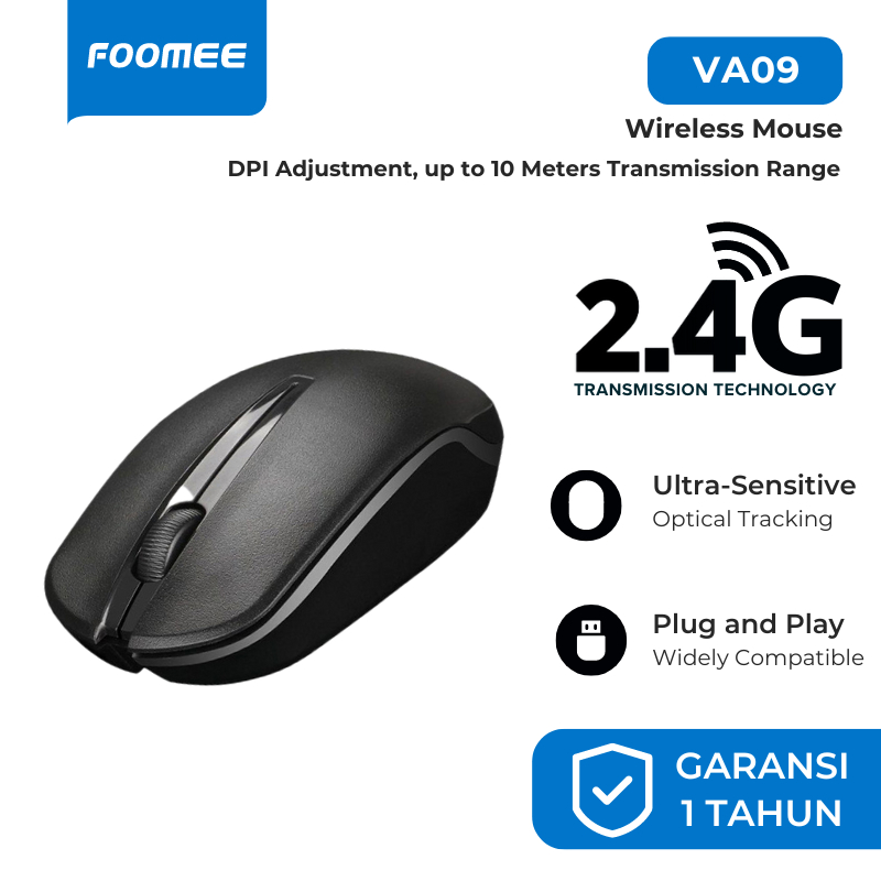 Jual Foomee VA09 Mouse Wireless 2.4GHz Ultra-Sensitive Optical Tracking ...
