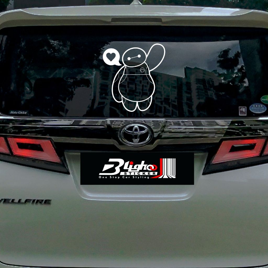Jual BLIGHOO CUTTING STICKER MOBIL BAYMAX LOVE OUT LINE 30CM LUCU ...