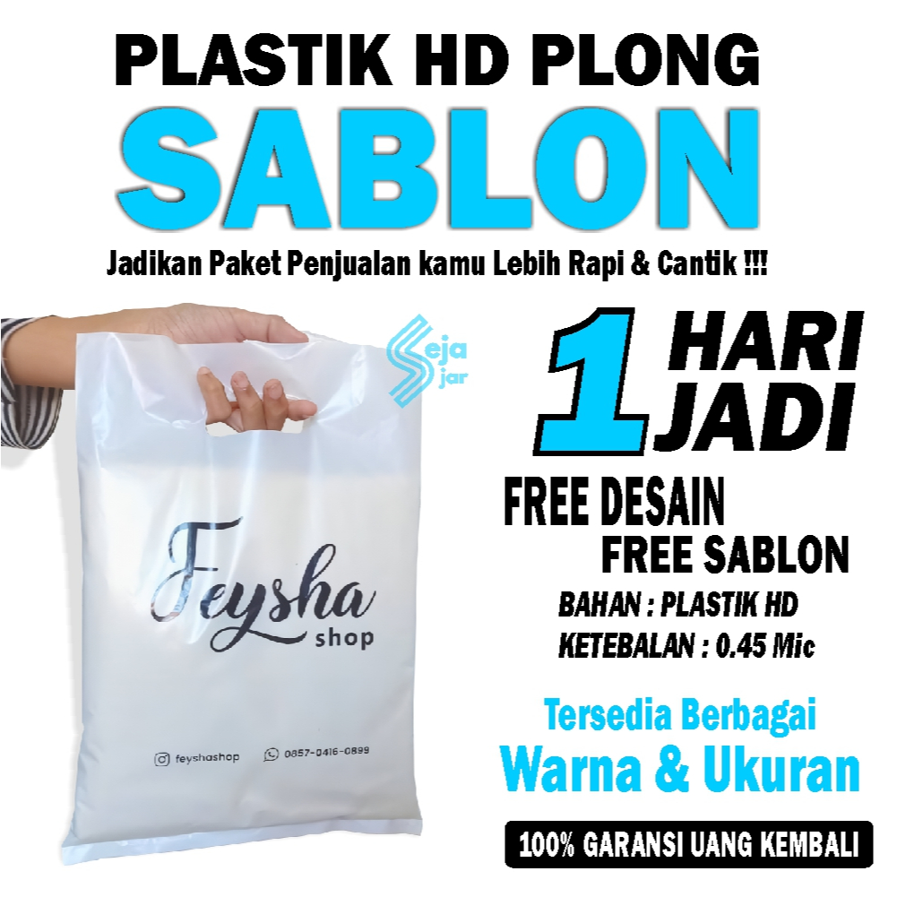 Jual Sejajar Free Design Plastik Sablon Plong Olshop Packing, Plastik ...