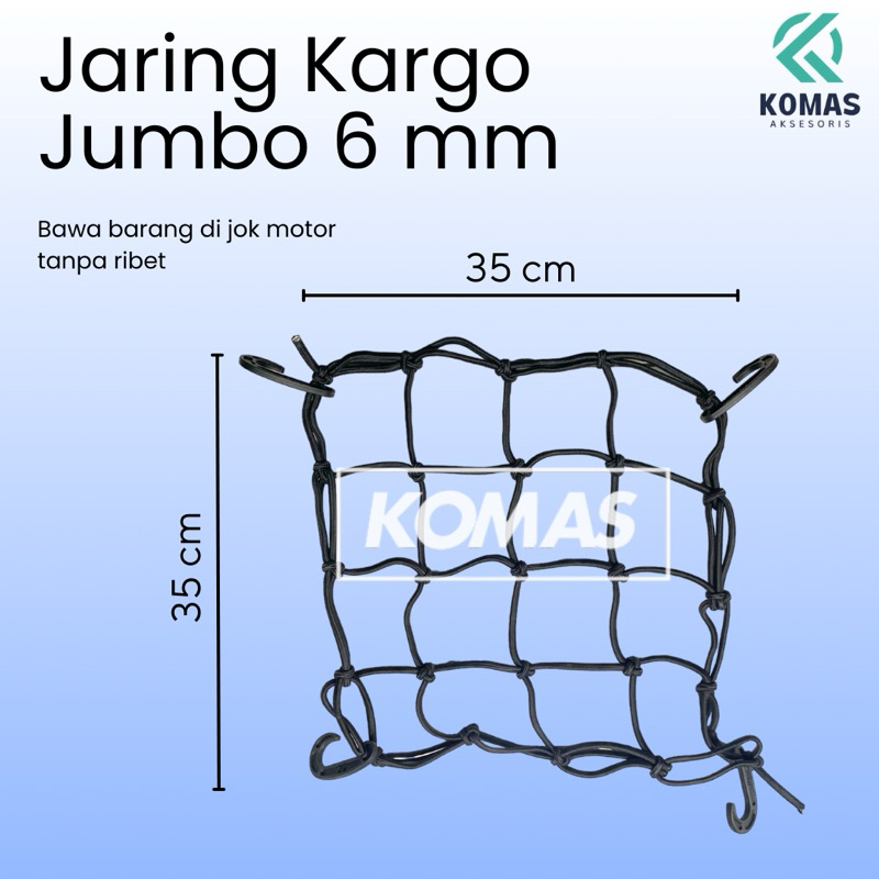 Jual jaring kargo besar 40cm tebal 6mm cargo net jumbo jaring helm ...