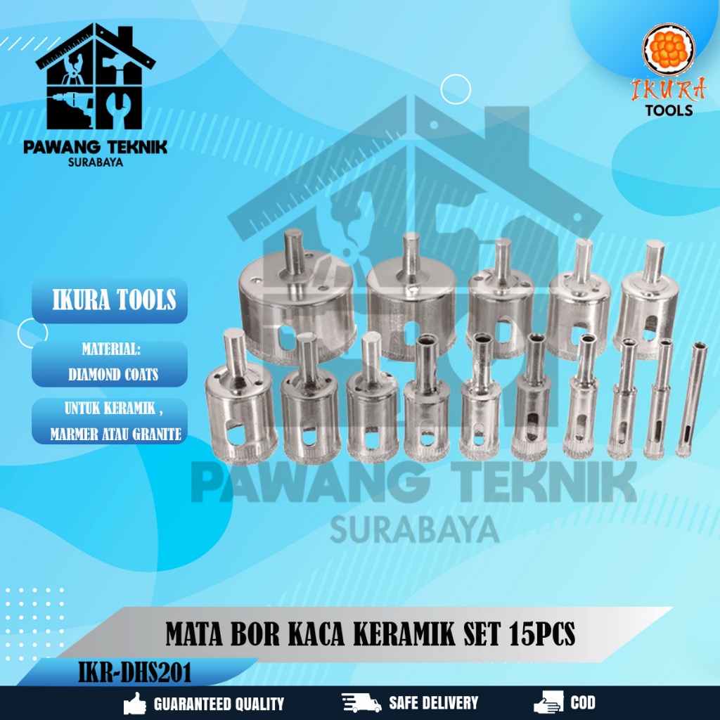 Jual Ikura Tools Mata Bor Kaca Keramik Diamond Hole Saw Glass Cutter ...