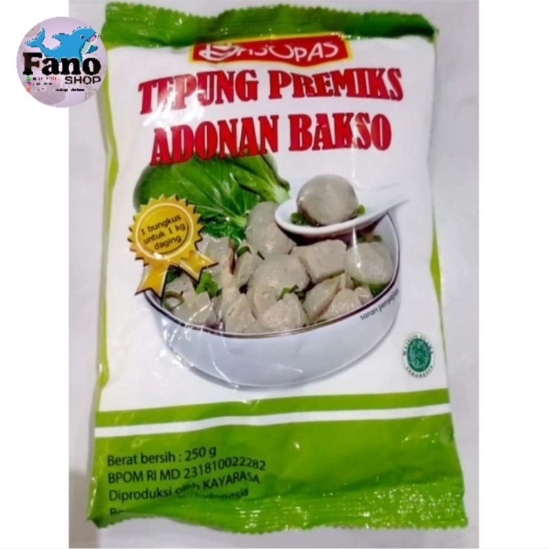 Jual Basopas Tepung Premiks Adonan Bakso 250 Gram 1 Pack 8 Pcs | Shopee ...