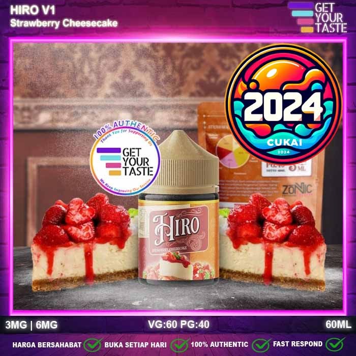 Jual Liquid Hiro V1 Strawberry Cheesecake 60ML by Jozojo Brew x Eliquid ...