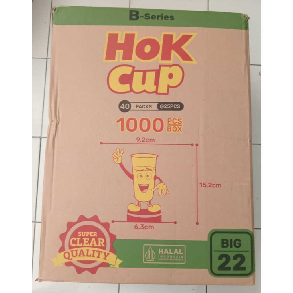 Jual Gelas plastik cup datar merk Hok Cup 22 oz 7 gr (DUS) | Shopee ...