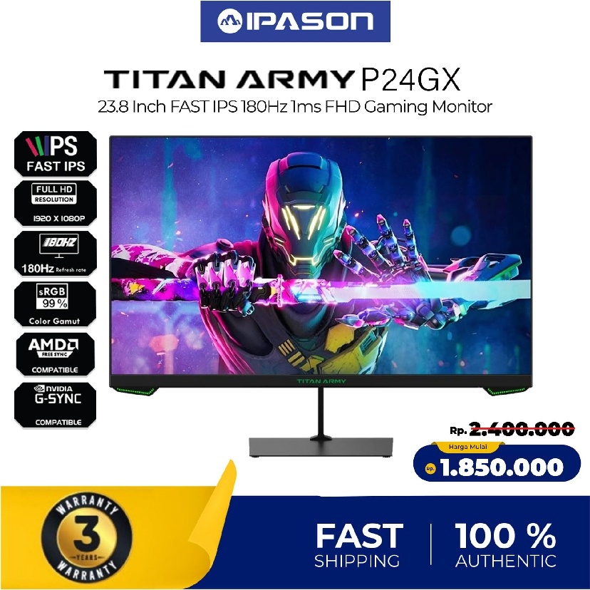Jual TITAN ARMY monitor 24 inch FAST IPS monitor 180hz 1ms FHD Monitor ...