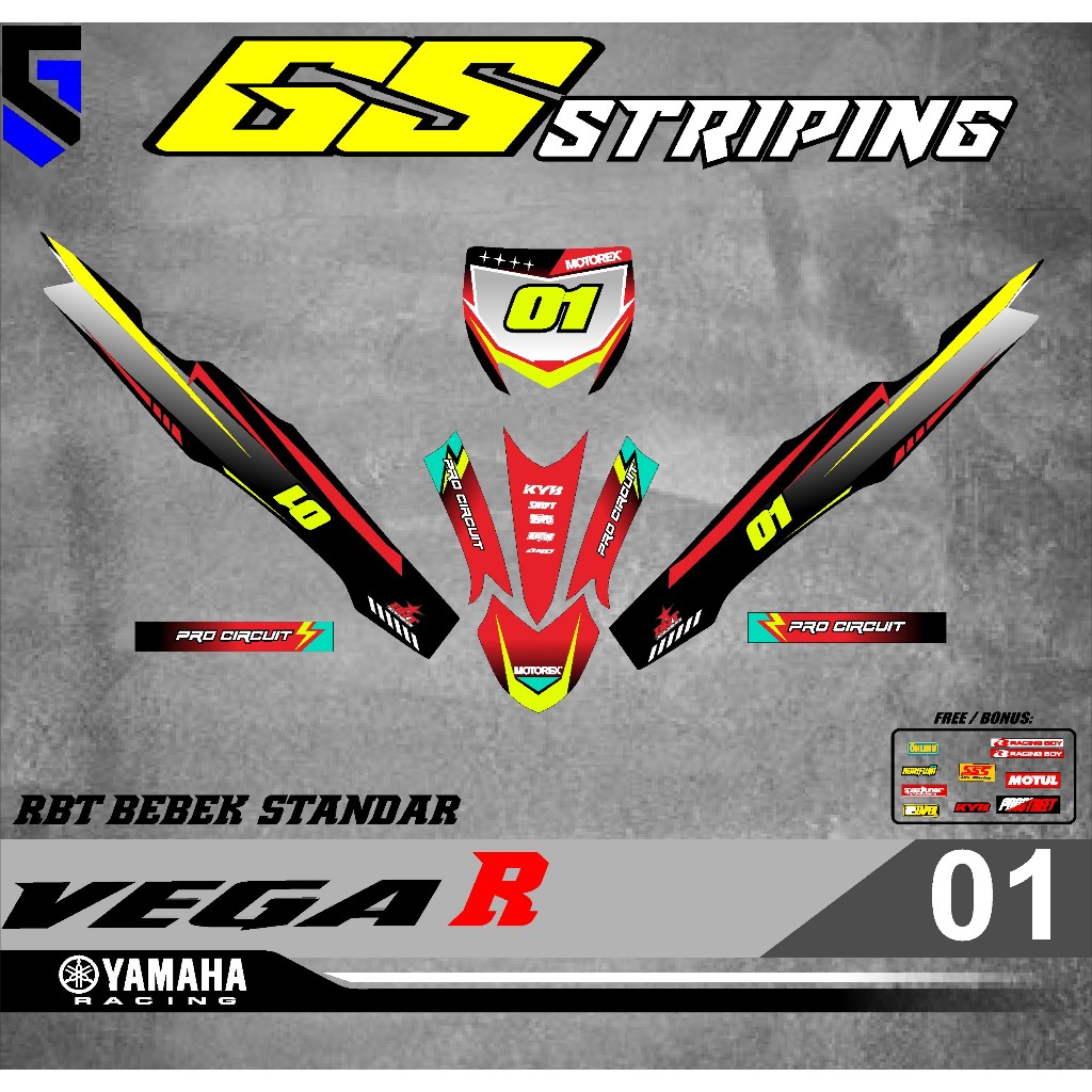 Jual STICKER STRIPING MOTOR VEGA R RBT VEGA BEBEK MODIF SUPERMOTO RBT ...