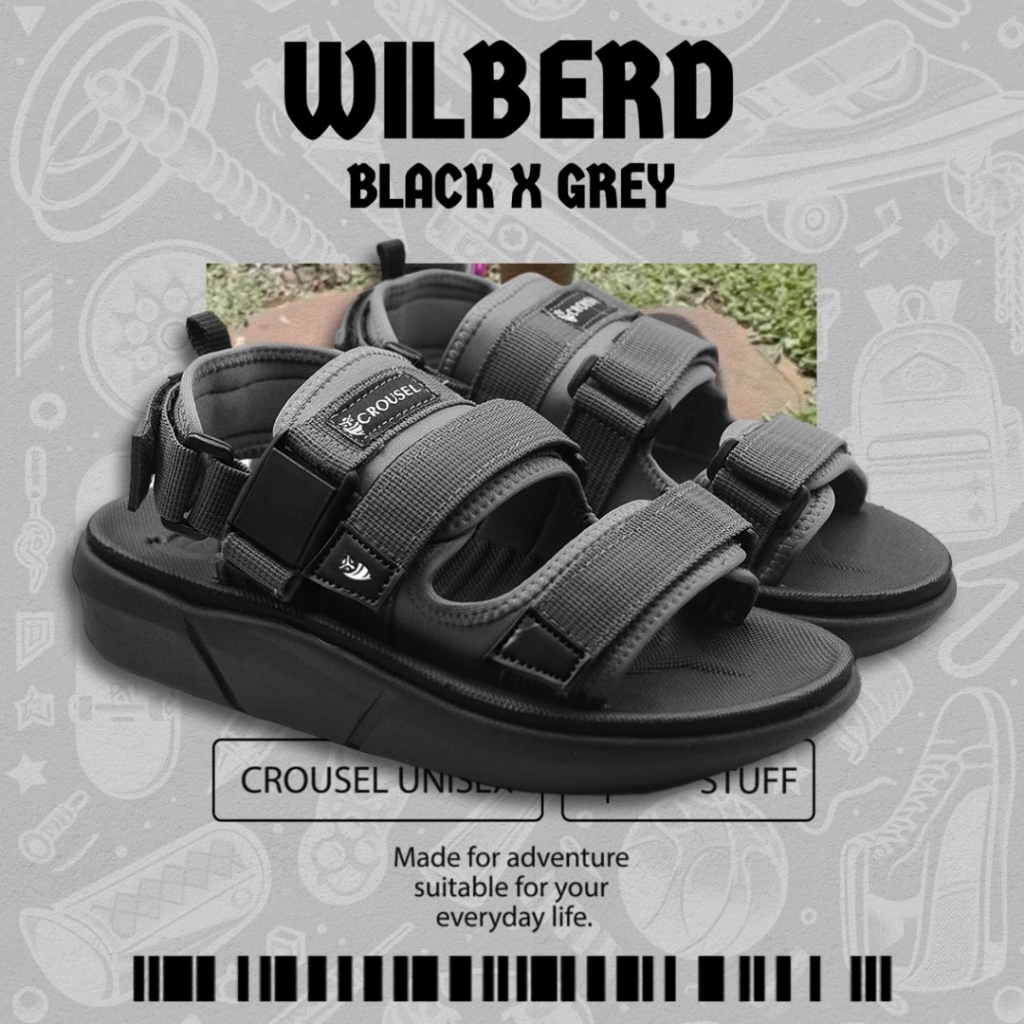 Jual Crousel Sandal Premium \ Unisex - Wilberd Black x Grey | Shopee Indonesia