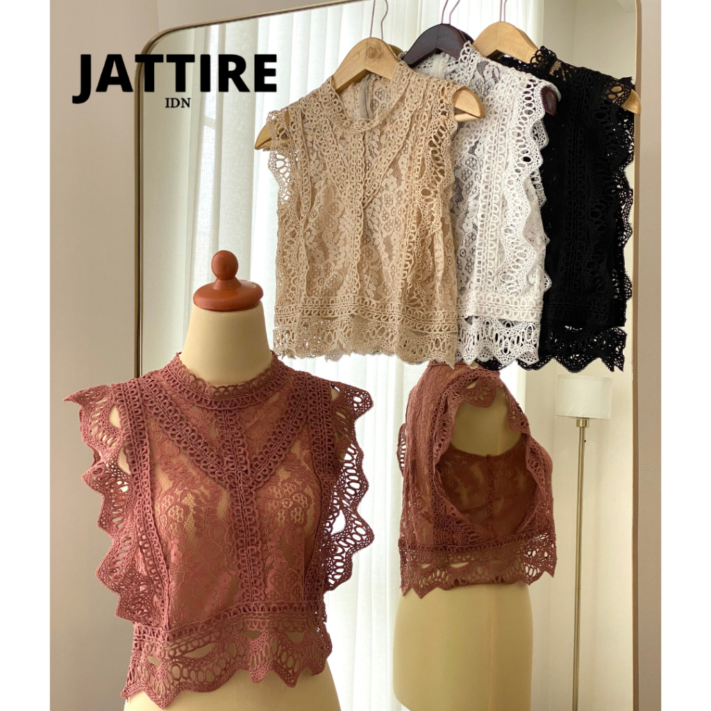 Jual Jattire - EMMA TOP | lace tank top | atasan baju wanita lengan ...