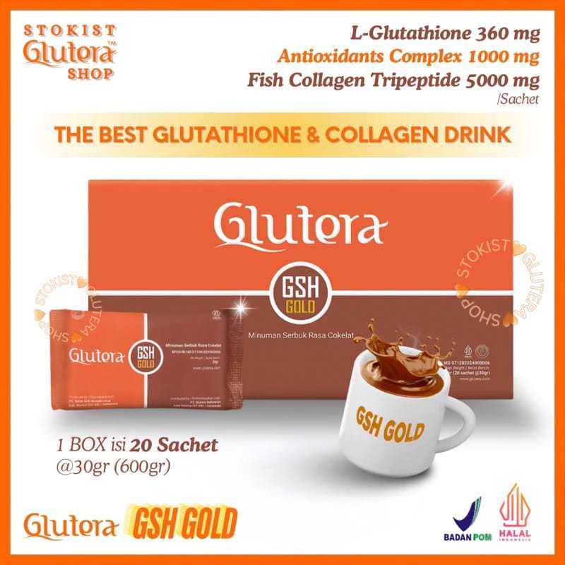 Jual Suplemen Kesehatan - Glutera Glutathione GSH GOLD - 5 Sachet ...