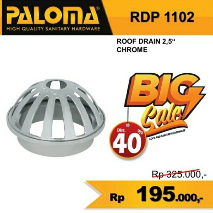 Jual PALOMA ROOF DRAIN 2,5 INCH SARINGAN AIR DAK TALANG AIR RDP 1102 ...