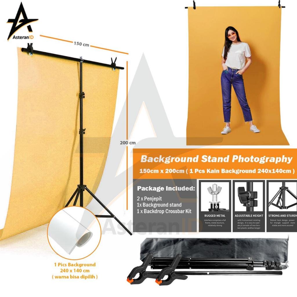Jual Paket Background Stand 2M + Background Studio Foto 240x140 ...