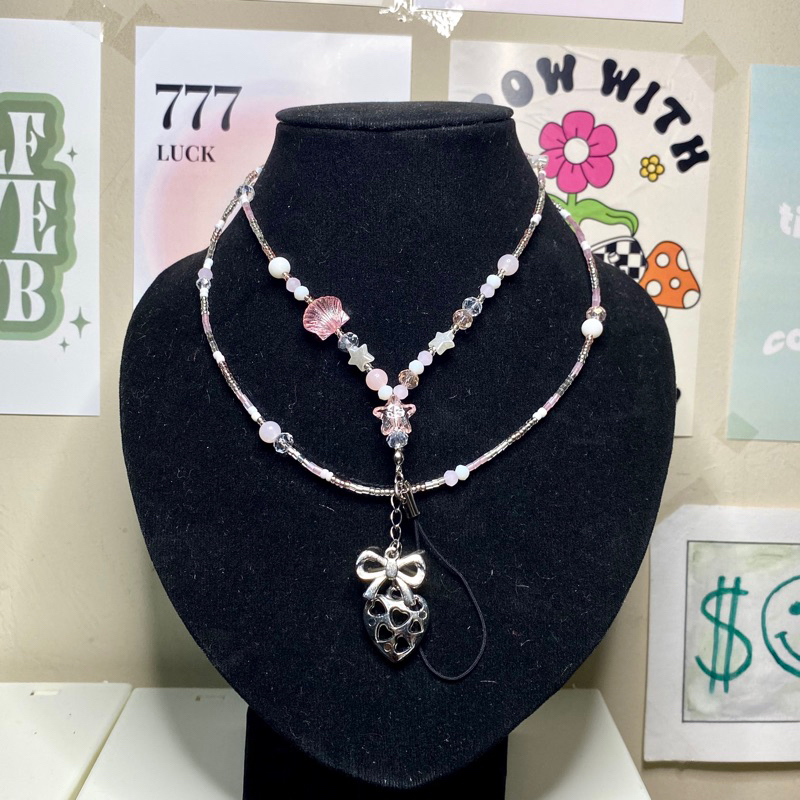 Jual shell lanyard/ lanyard hp/ lanyard id card/ kerang aesthetic ...