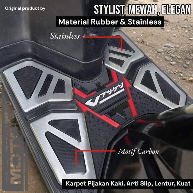 Jual MOTOPAD 27 PREMIUM STEP FLOOR KARPET PIJAKAN KAKI VARIO 125 150 PREMIUM stainless | Shopee ...