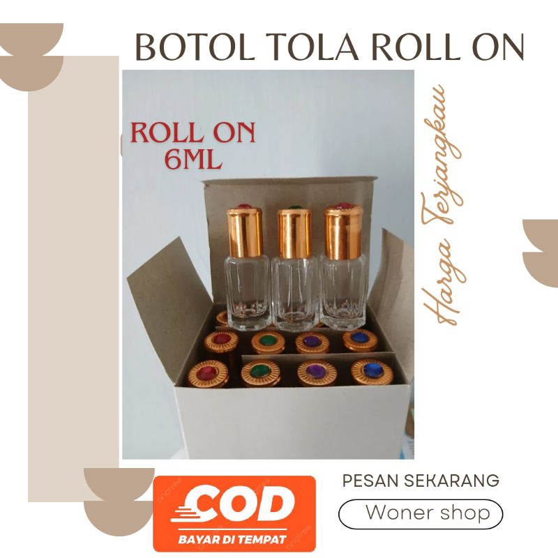 Jual Botol parfum roll on 6ml Tola permata Harga perlusin | Shopee ...