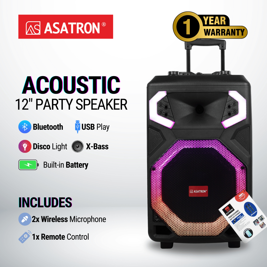 Jual Asatron Acoustic 12 Inch Bluetooth Party Speaker | Shopee Indonesia