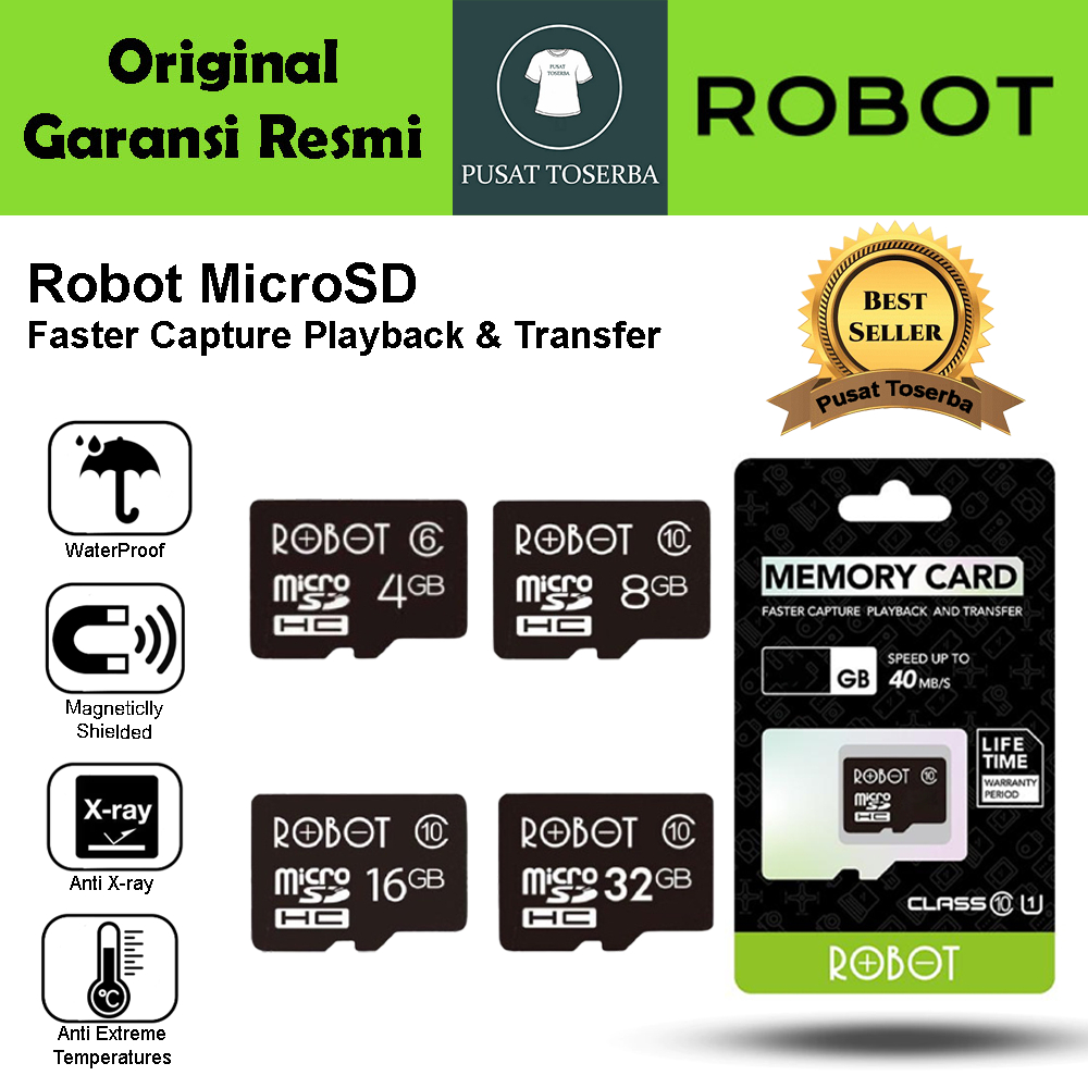 Jual MicroSD Robot Memory Card Kartu Memori 4GB / 8GB / 16GB / 32GB ...