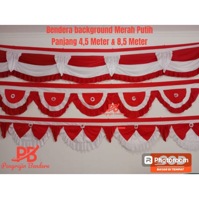 Jual Bendera Umbul Umbul Background Merah Putih 10 Gelombang | Shopee Indonesia