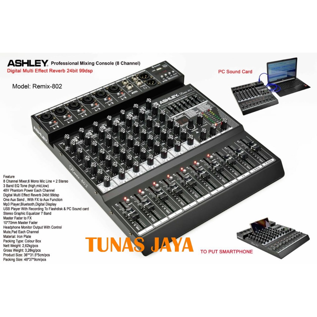 Jual MIXER ASHLEY REMIX802 MIXER ASHLEY 8 CHANNEL MIXER ASHLEY REMIX ...