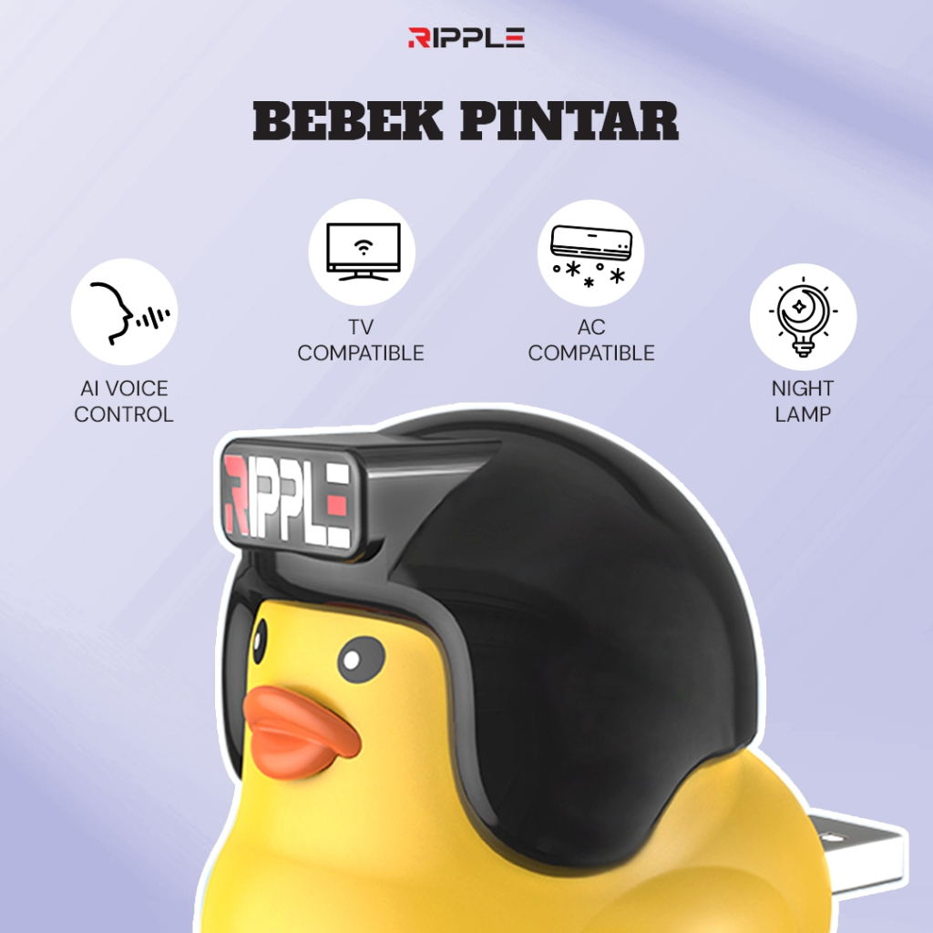 Jual Ripple Smart AI Remote TV AC Night Lamp Bebek Pintar R1 USB ...