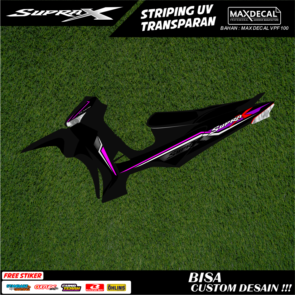 Jual striping supra x 125 transparan stiker honda supra mutif simpel ...