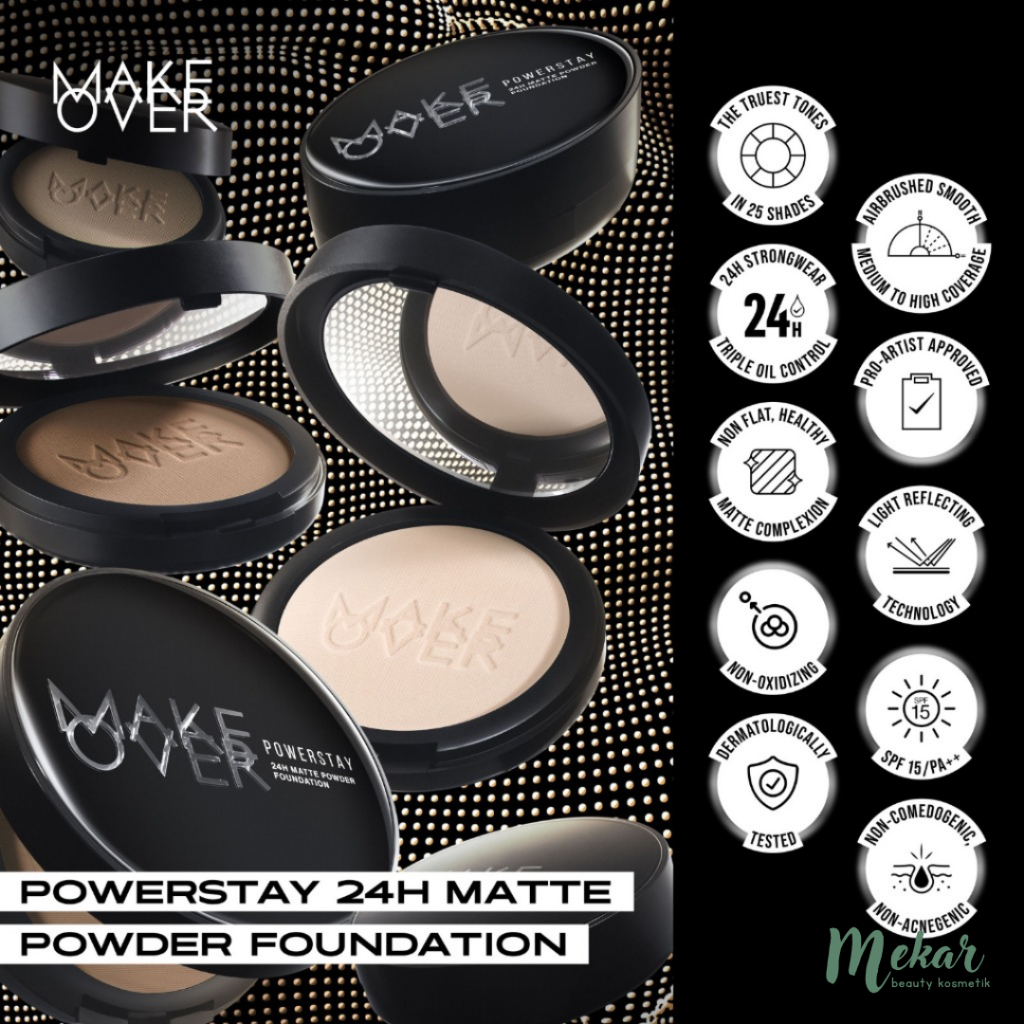 Jual MAKE OVER Powerstay 24H Matte Powder Foundation 12gr - Bedak Padat ...