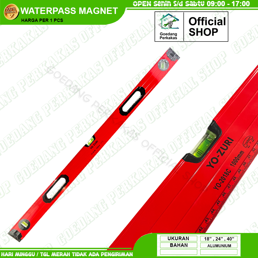 Jual Waterpass Magnet 40 Inch Yozuri Pengukur Dimensi Keseimbangan ...