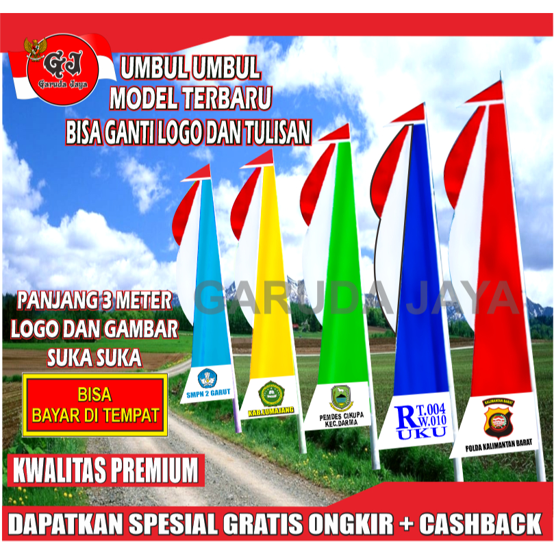 Jual umbul umbul custom logo. | Shopee Indonesia