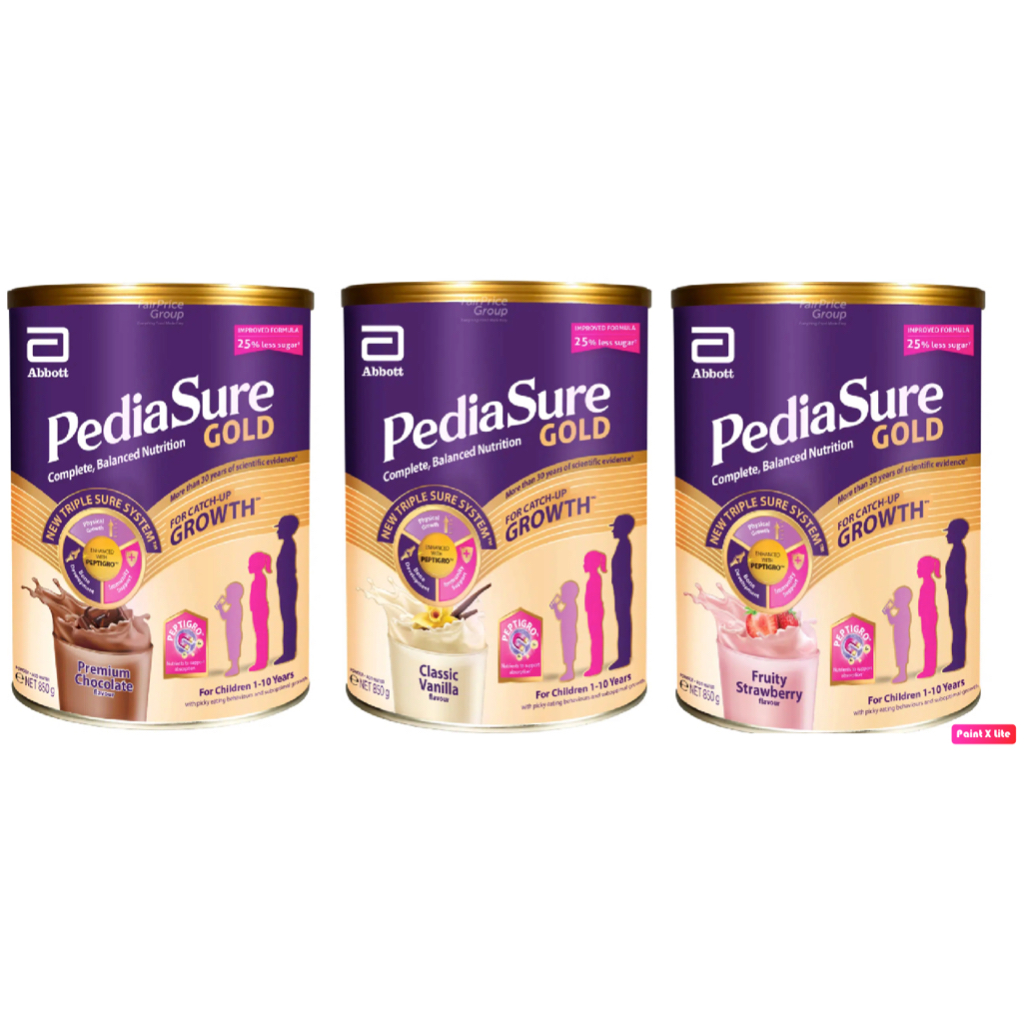 Jual PediaSure GOLD TripleSure Milk Powder Chocolate Vanilla Strawberry 850g SIngapore | Shopee ...