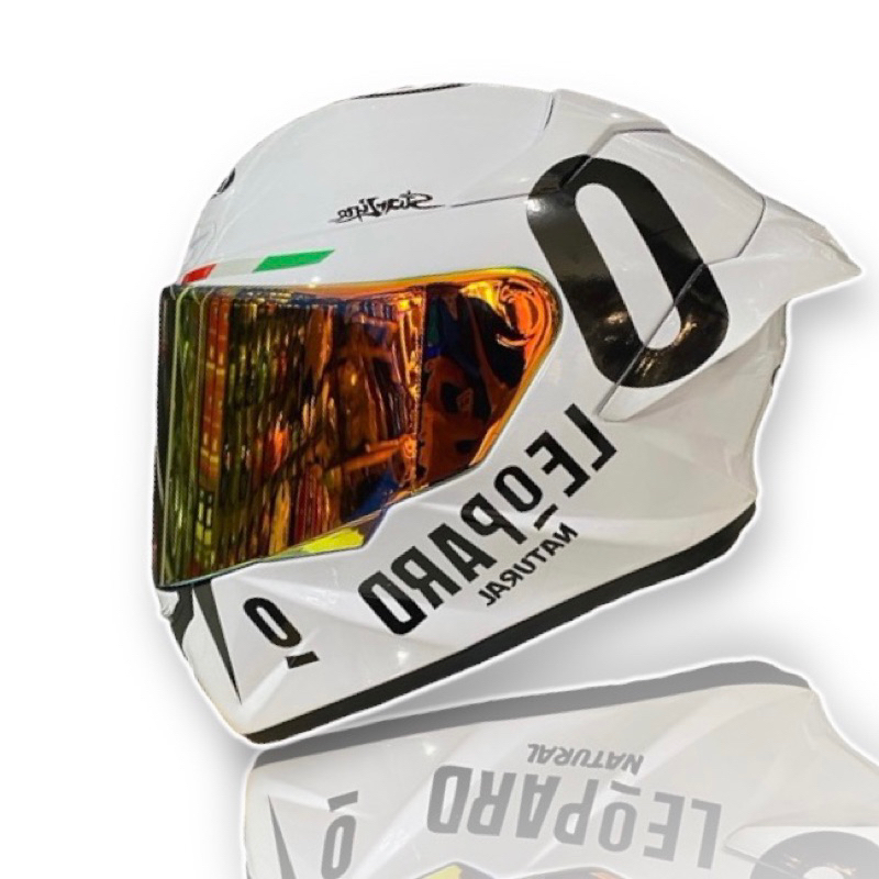 Jual Helm full face MLA TTC solid paket ganteng leopard Spoiler3D ...