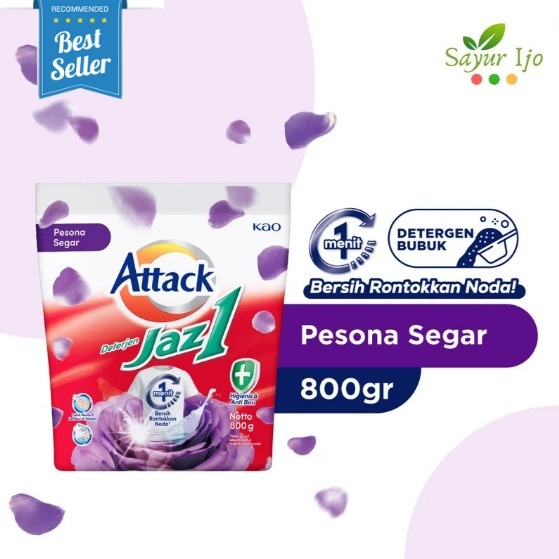 Jual Attack Detergen Bubuk Pesona Segar Jaz1 800 Gram / Pack Deterjen ...
