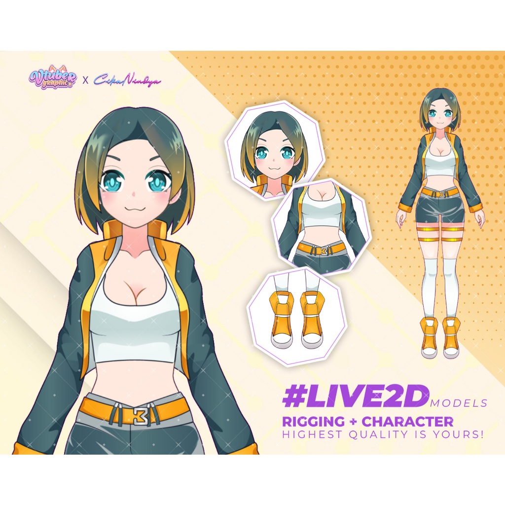 Jual Karakter Anime Unik untuk Vtuber Live2D Langsung Digunakan, Komisi ...