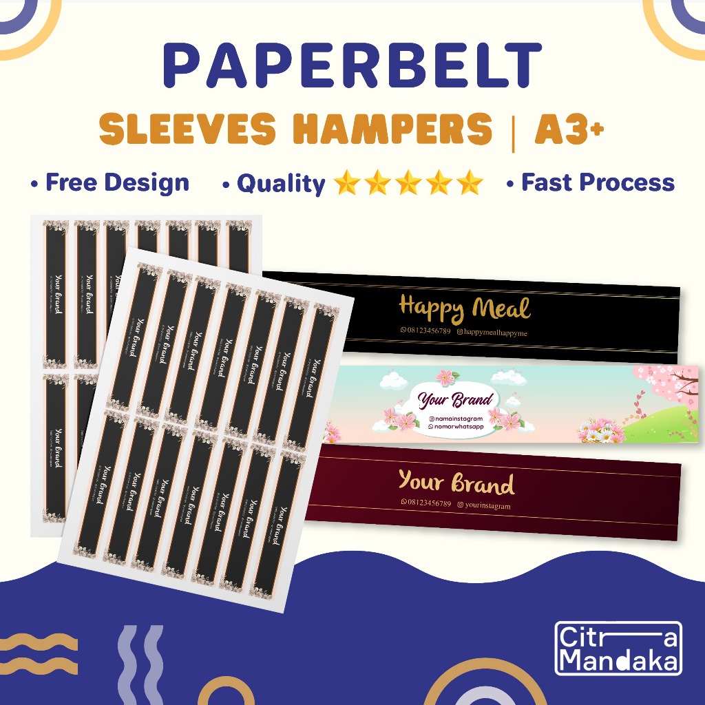 Jual Paper Belt Custom A3 | Packaging Sleeve Free Design | Label ...